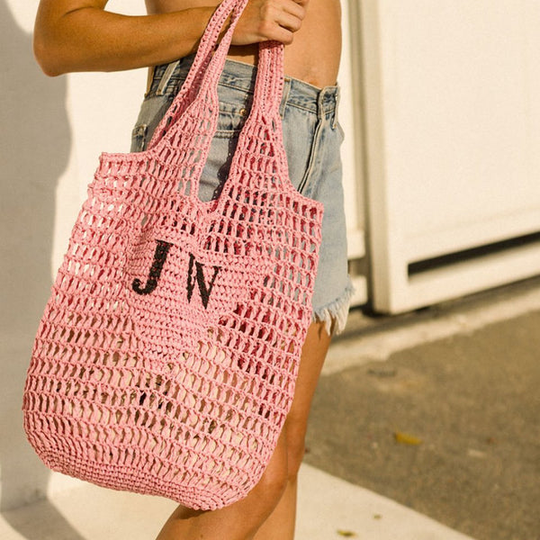 Personalised Woven Raffia Bag | Deer Ruby – DEER RUBY
