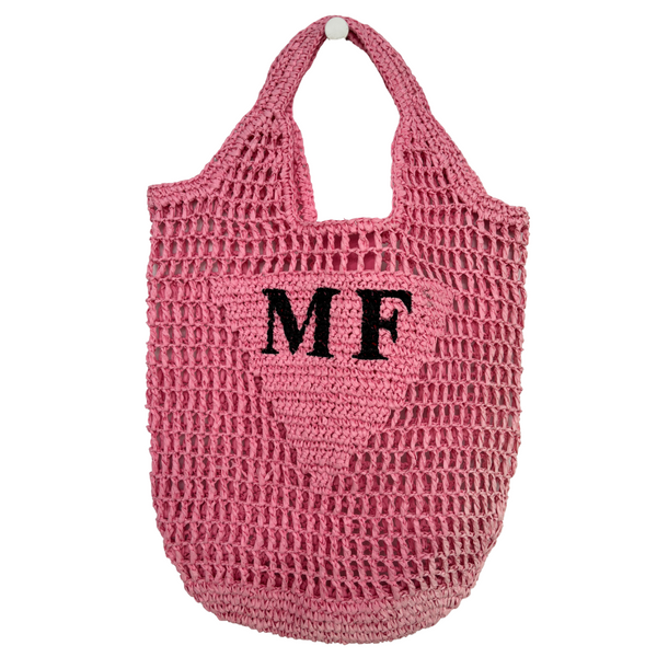 Raffia Bag - Light Pink - 'MF' – DEER RUBY